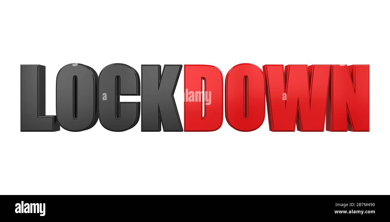 Lockdown Text Illustration Stock Photo - Alamy