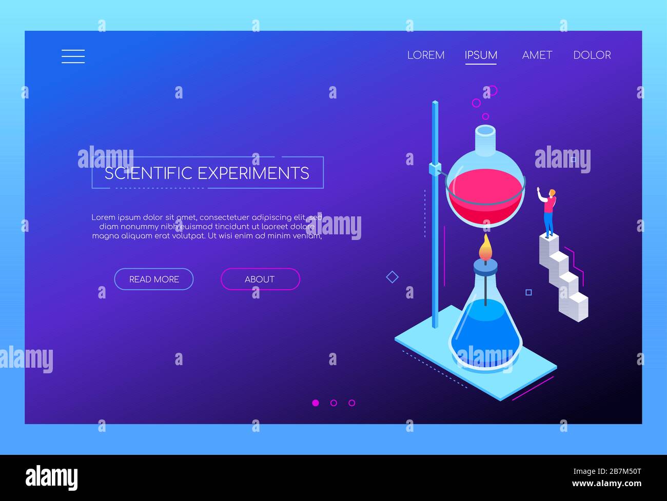 Scientific experiments - modern isometric vector web banner Stock ...