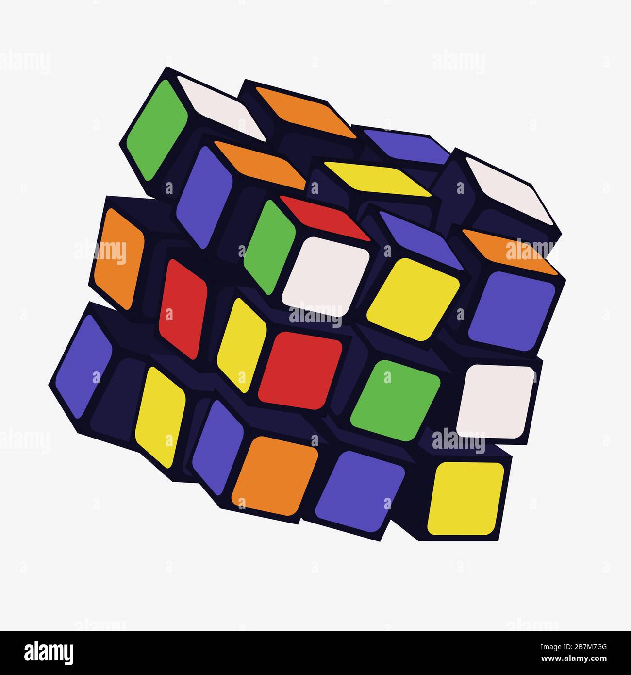 Colorful 3d puzzle cube combination vector graphic illustration Stock ...