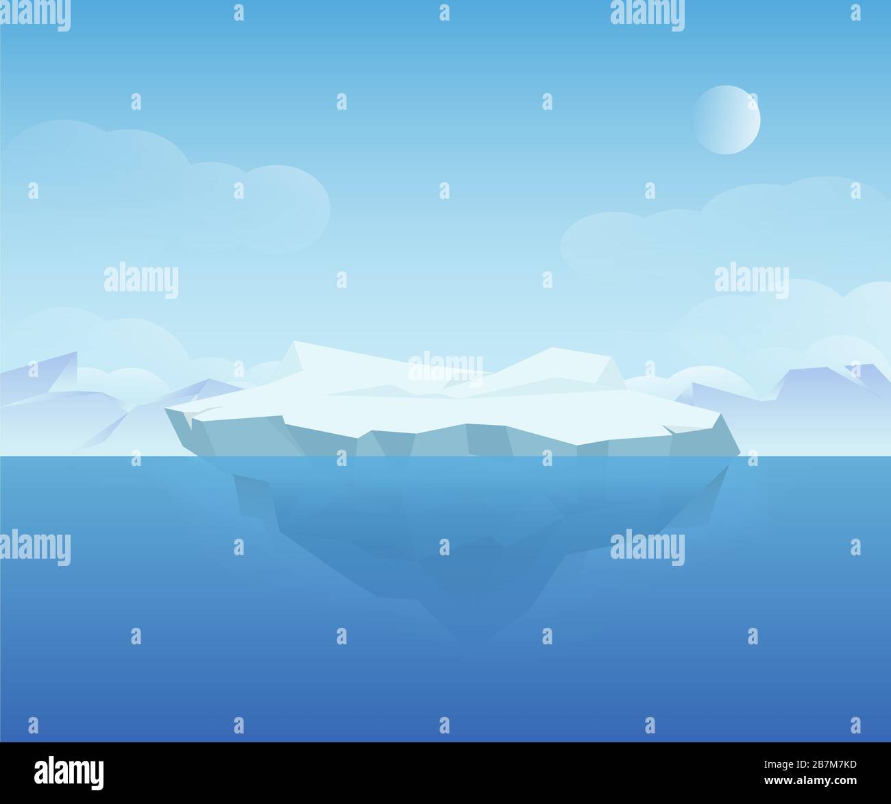 Beautiful natural ice landscape polar north nature scenery vector ...