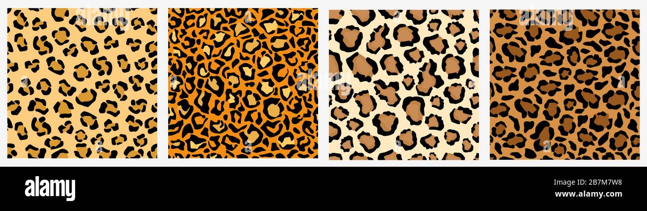 Set of various leopard skin seamless pattern colored decoration exotic ... Set of various leopard skin seamless pattern colored decoration exotic ...