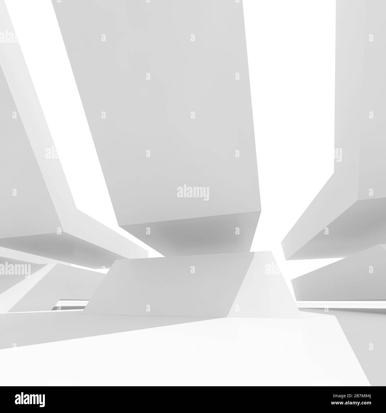 Abstract architectural background. Square 3d rendering illustration ...