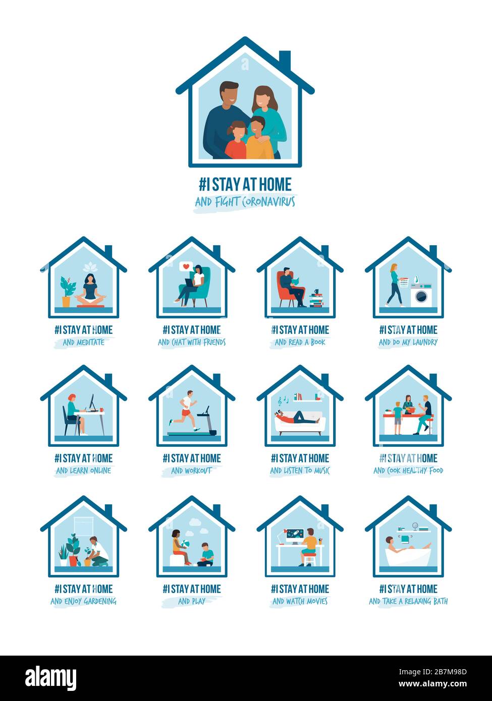 Kids supporting family Stock Vector Images - Alamy