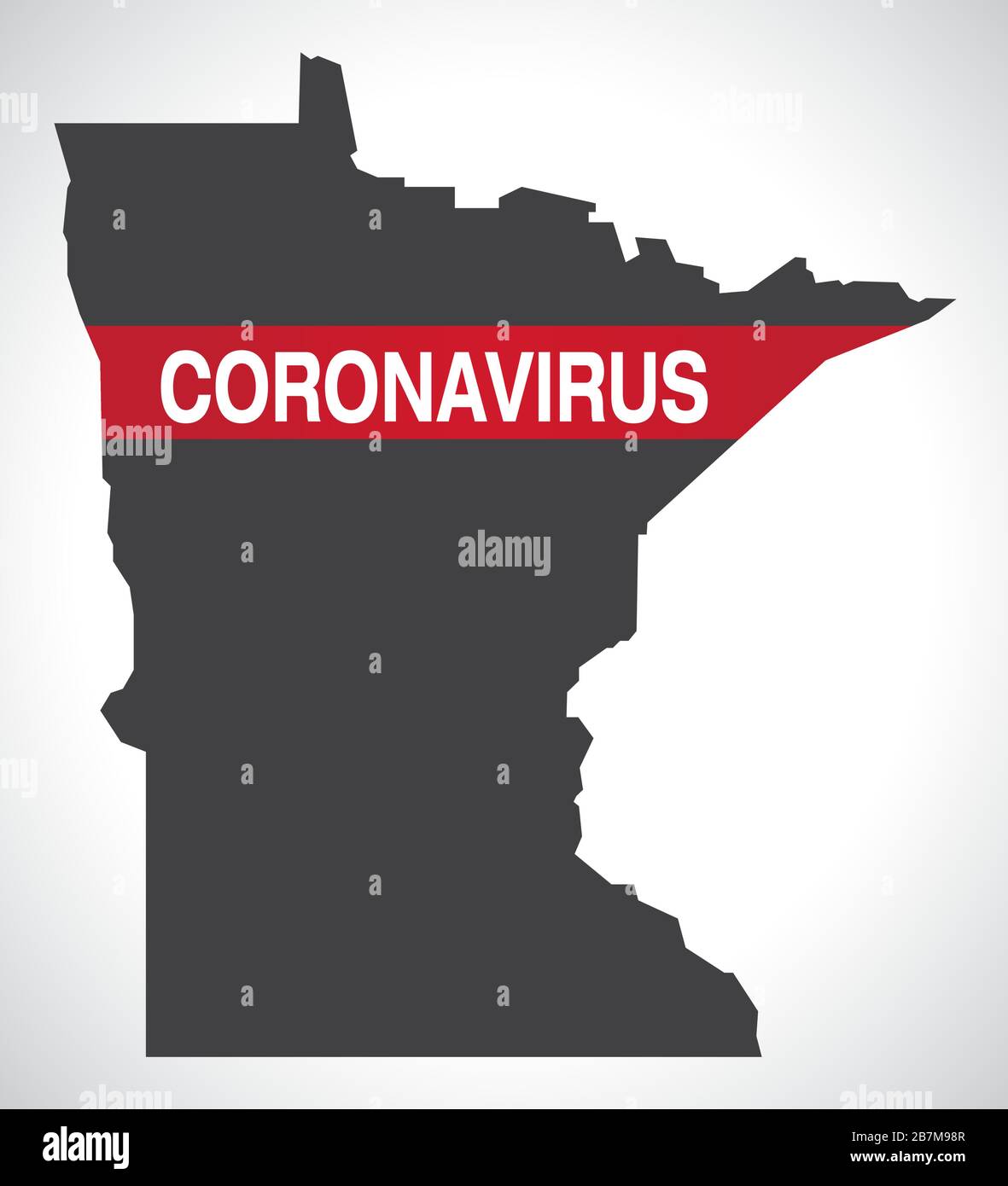 Minnesota USA federal state map with Coronavirus warning illustration ...