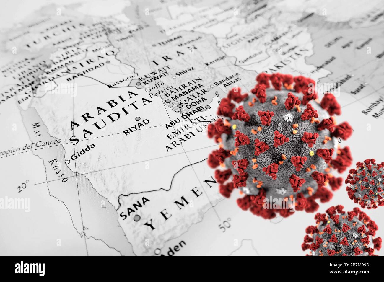 Epidemic conditions over Middle East area Stock Photo - Alamy