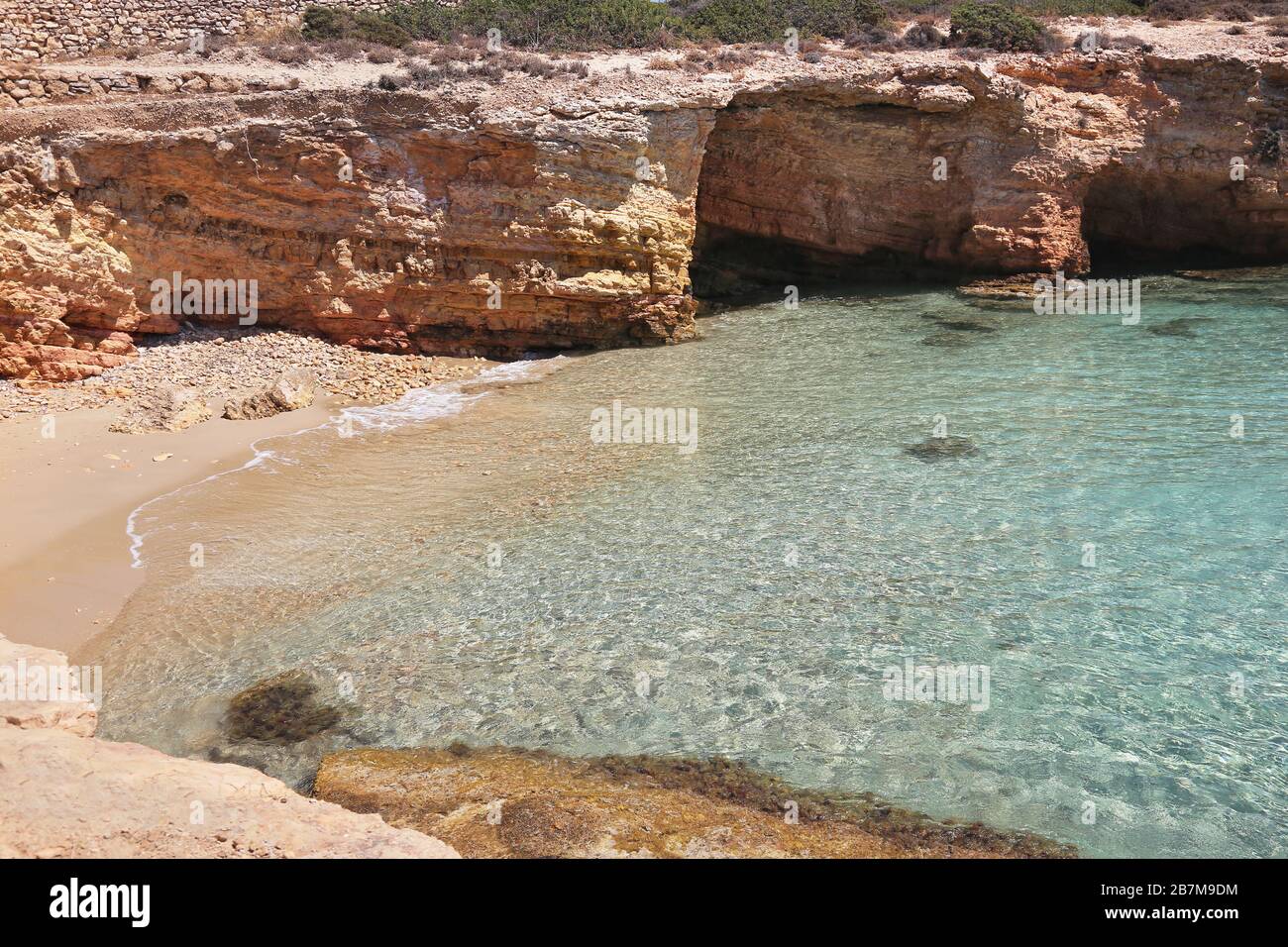 turquoise sea landscape of Ano Koufonisi island Cyclades Greece Stock ...