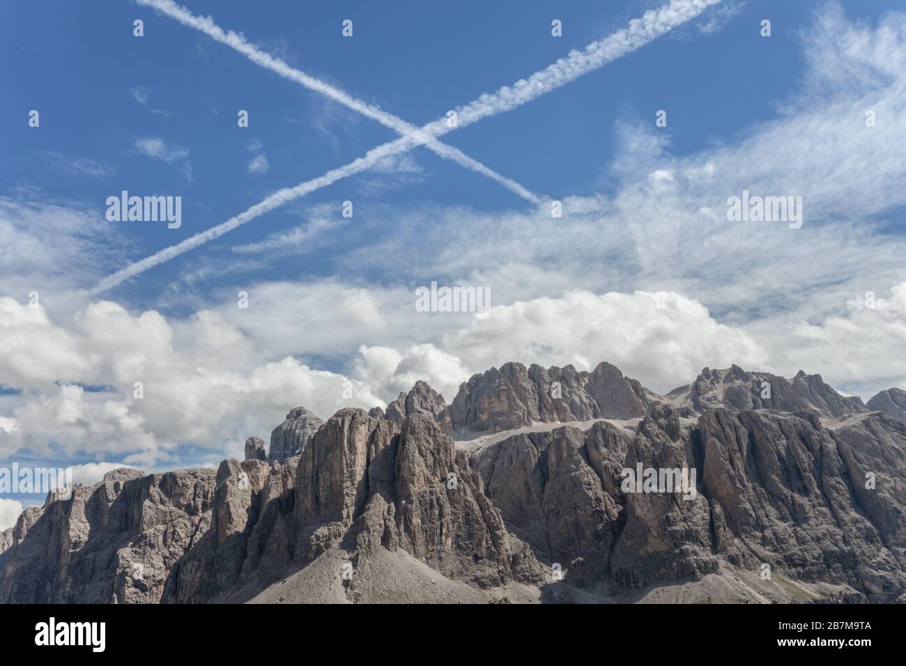 Wide view from the Piccolo Cir mount towards the Sella group in ...