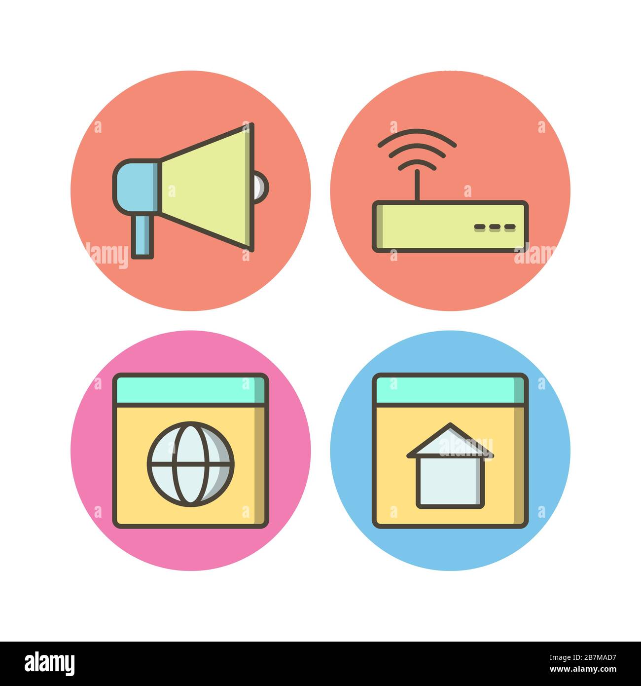 Icon Set Of Basic UI For Personal And Commercial Use Stock Photo - Alamy