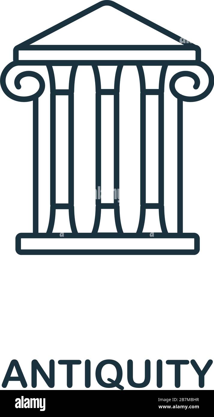 Antiquity icon from italy collection. Simple line Antiquity icon for ...
