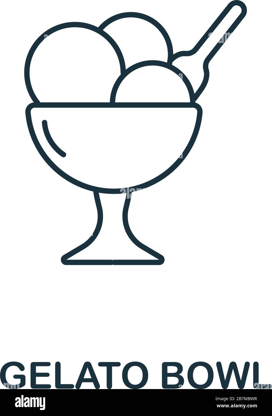 Gelato Bowl icon from italy collection. Simple line Gelato Bowl icon ...