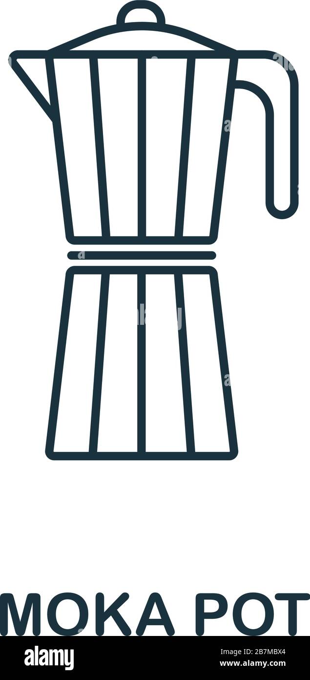 Moka Pot icon from italy collection. Simple line Moka Pot icon for ...