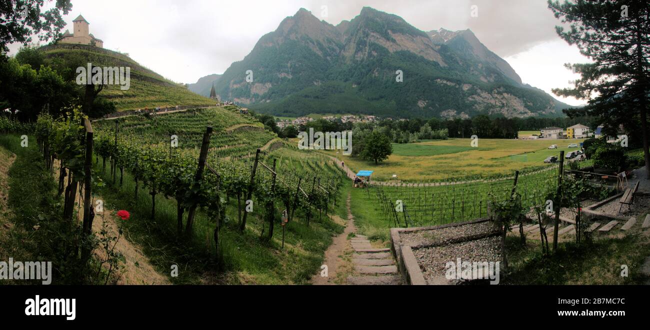 View of the landscape of Liechtenstein from Schloss Gutenberg in ...