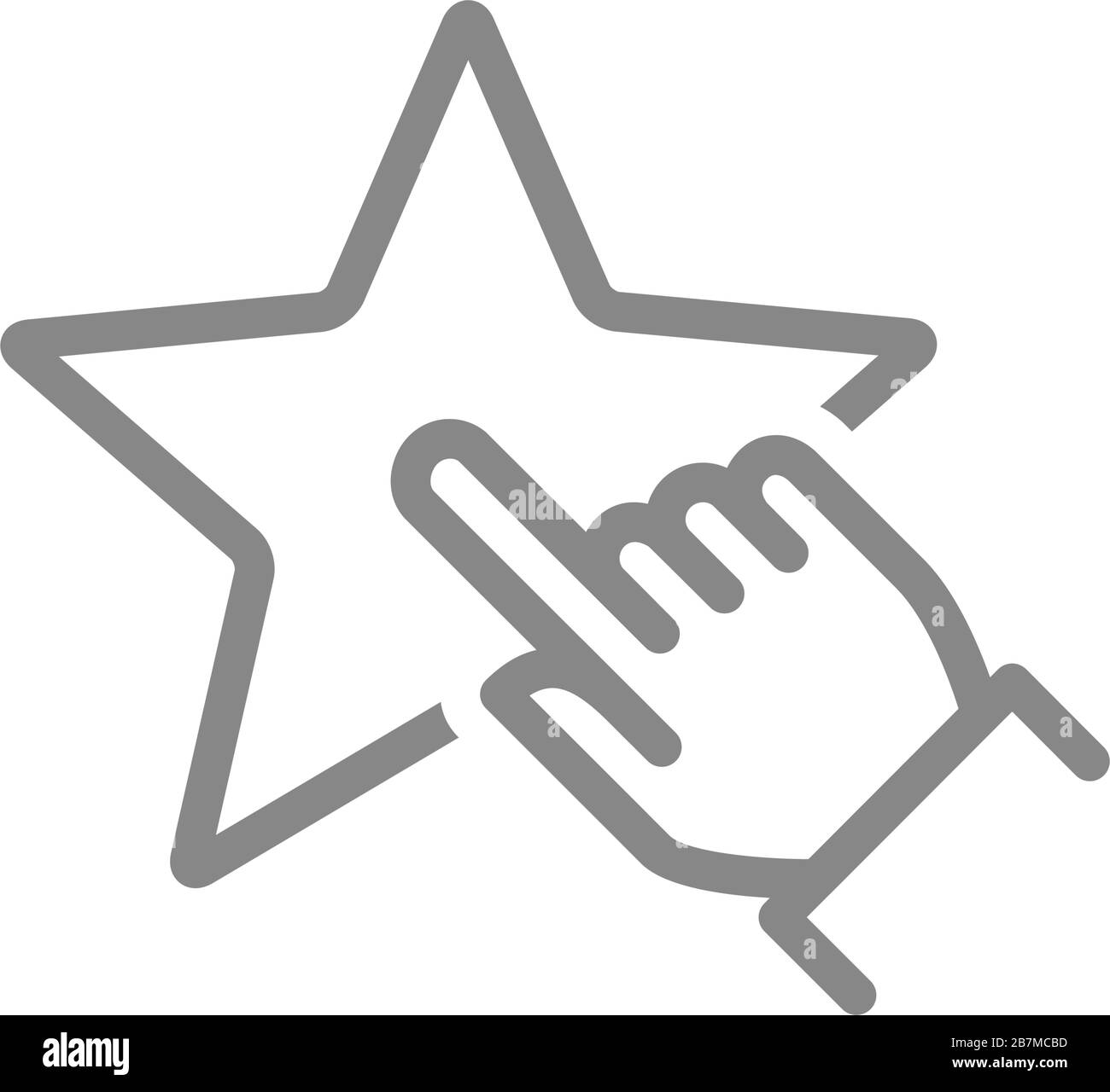 Human chooses a star line icon. Customer review, add to favorites ...