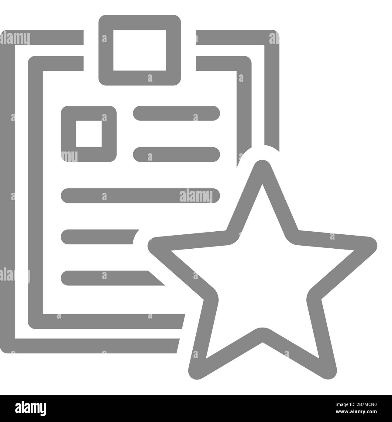 Clipboard with star line icon. Document rating, add to favorites ...