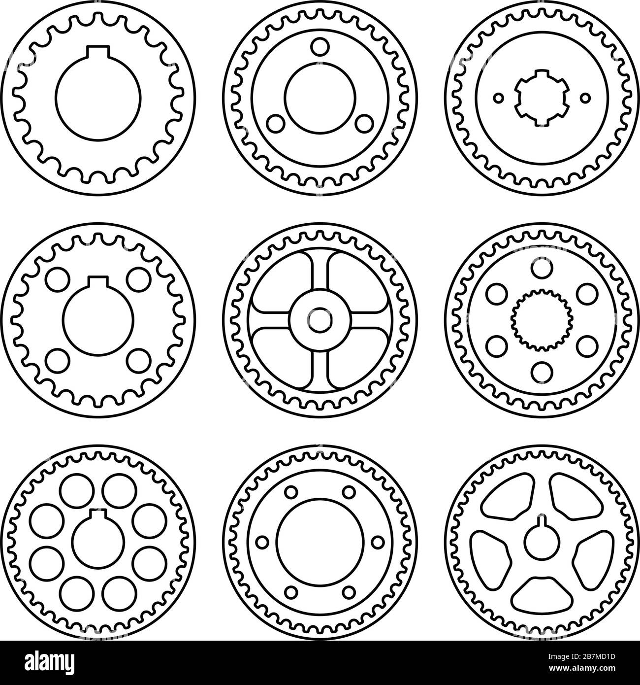 Timing pulley. Machine parts. Thin line vector Stock Vector Image & Art ...