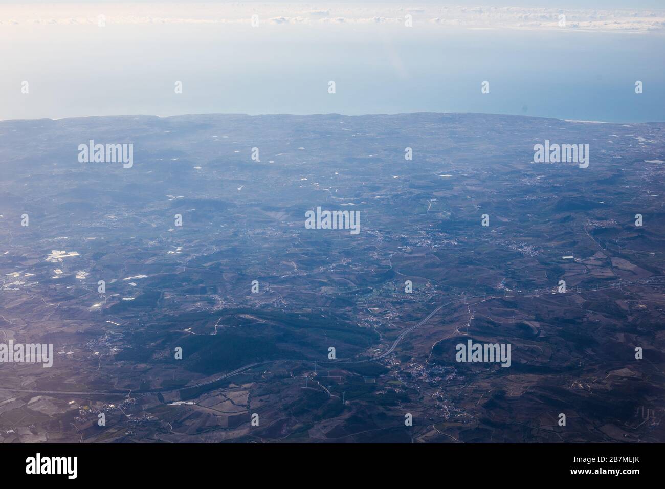Aerial View of Portugal. View from the porthole Stock Photo - Alamy