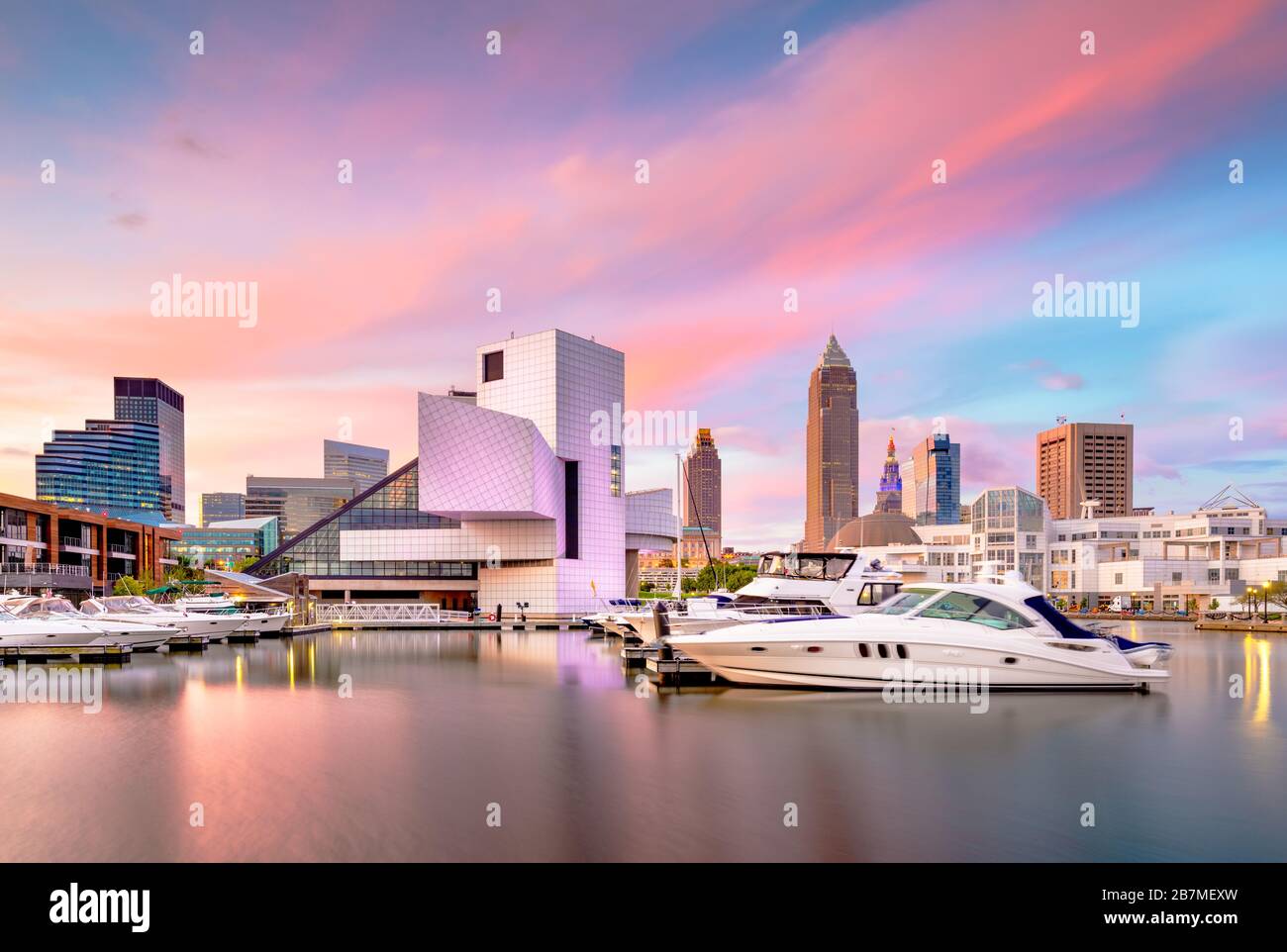 Downtown Skyline Cleveland Lake Erie High Resolution Stock Photography ...