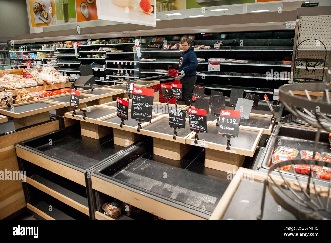 The produce section is bare during these days of the COVID-19 pandemic ...