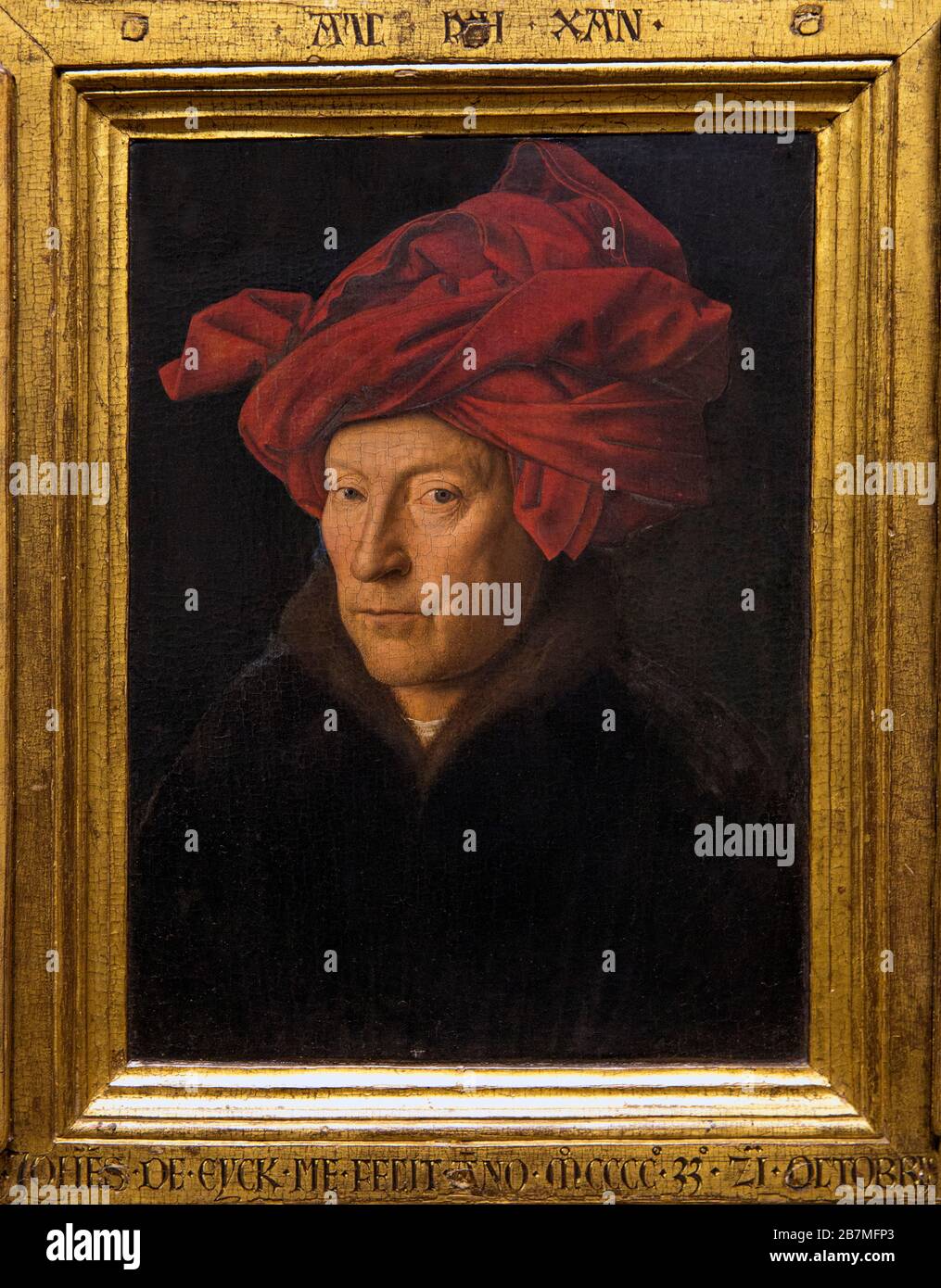 Jan Van Eyck Self Portrait Black And White