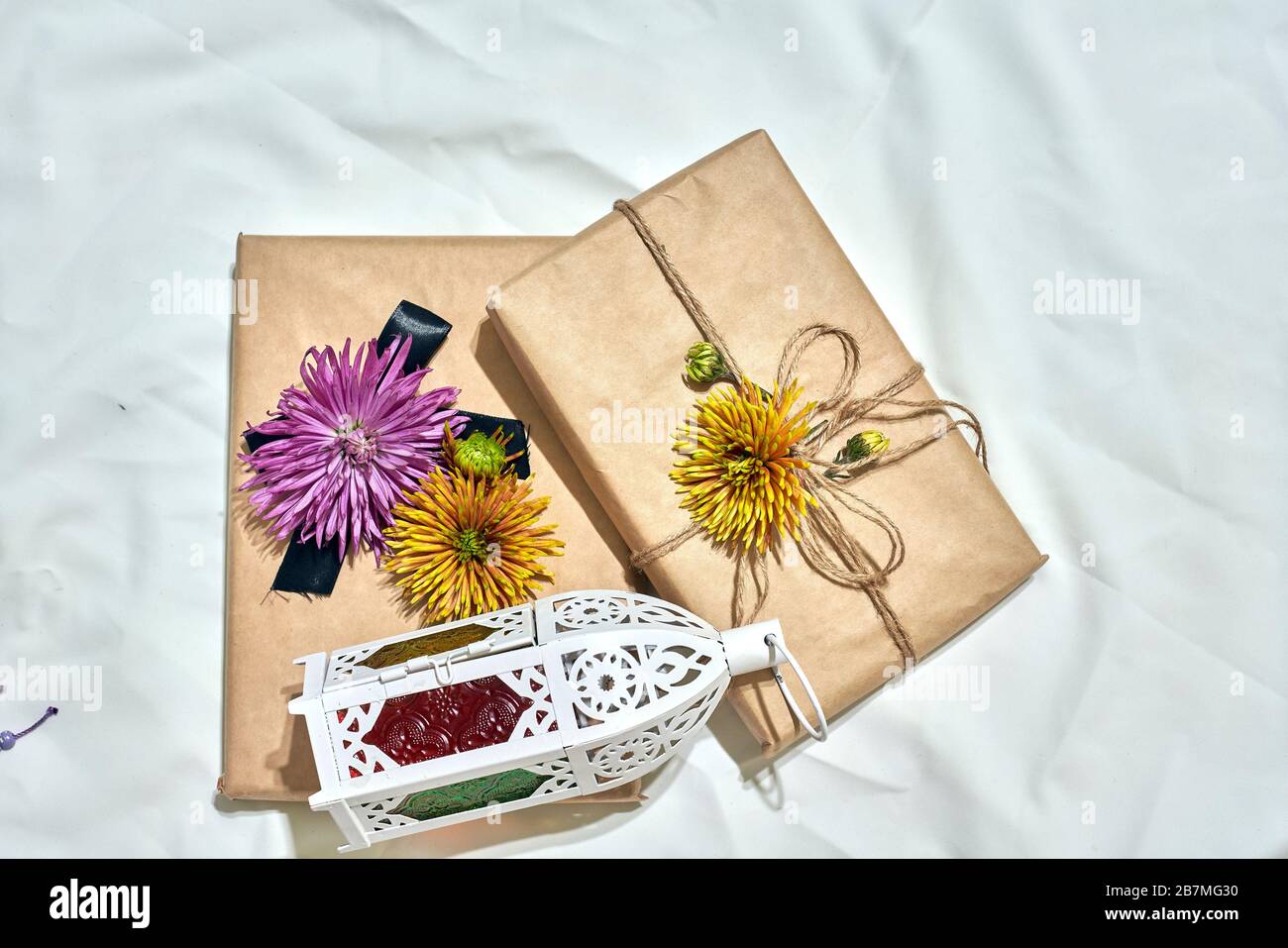 A gift box for family and friends. Ramadan present with traditional ...