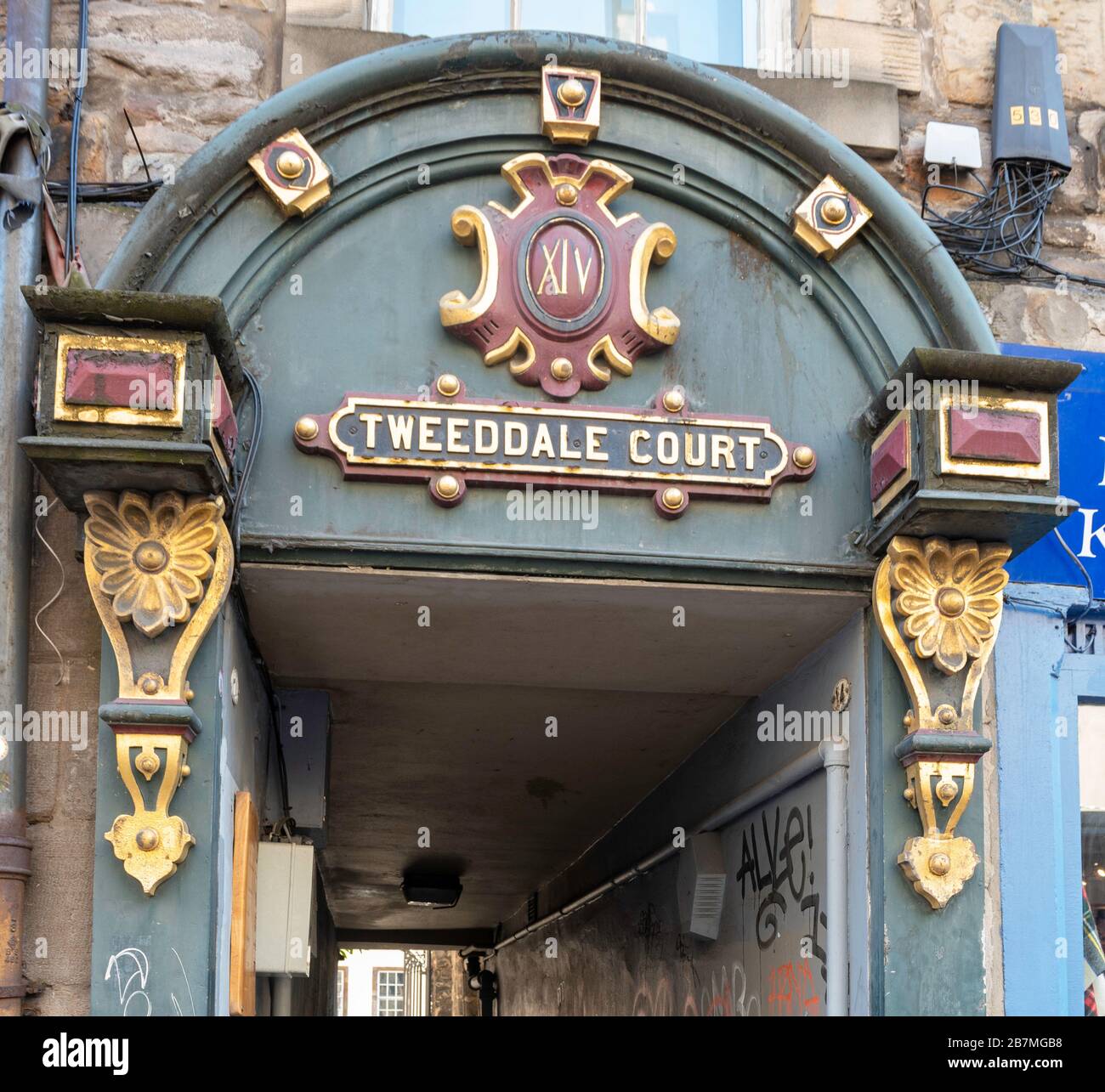 Tweedale Court in Edinburgh, one of the city's historic alleyways used ...