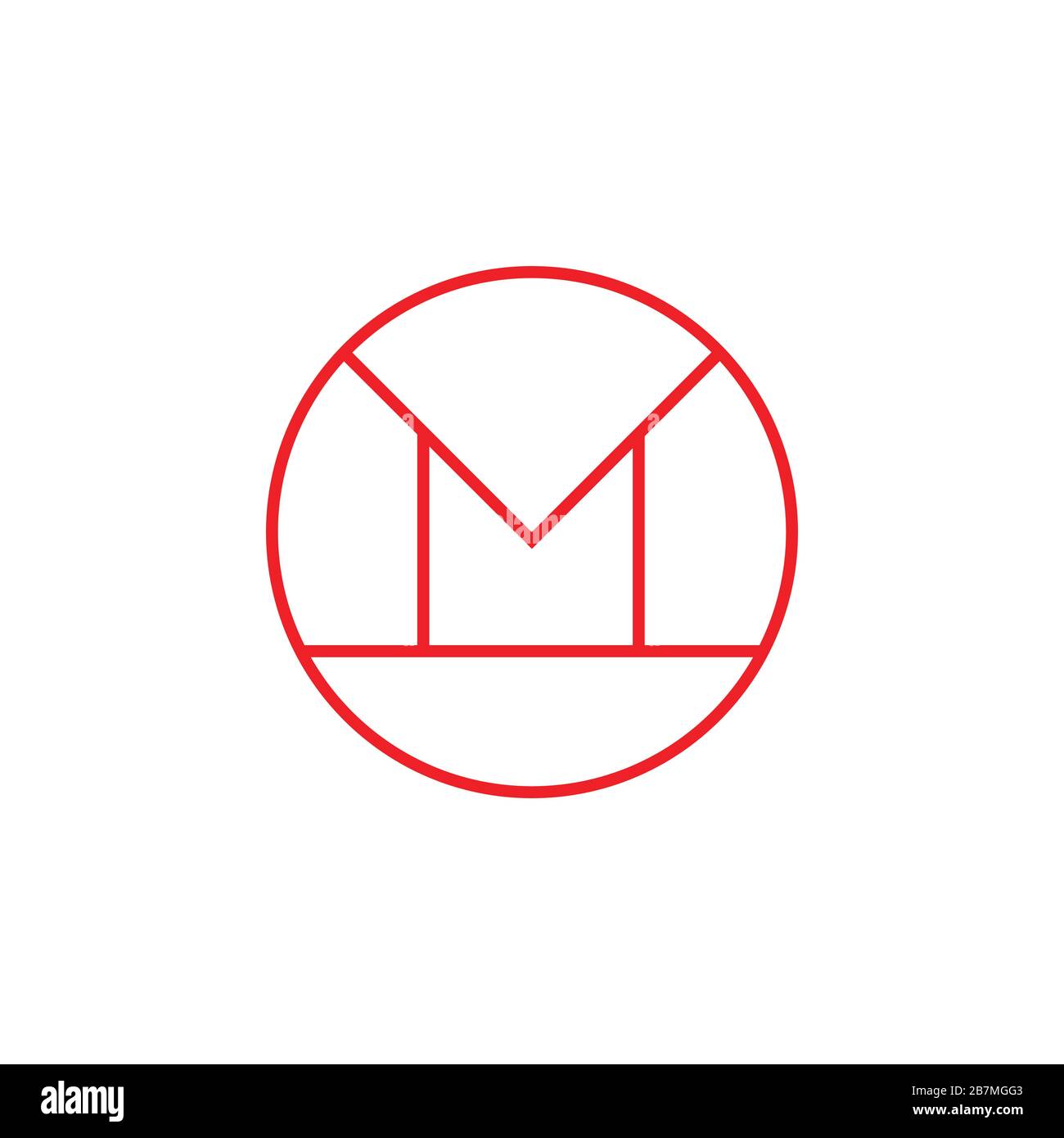 letter m circle thin line geometric logo vector Stock Vector Image ...