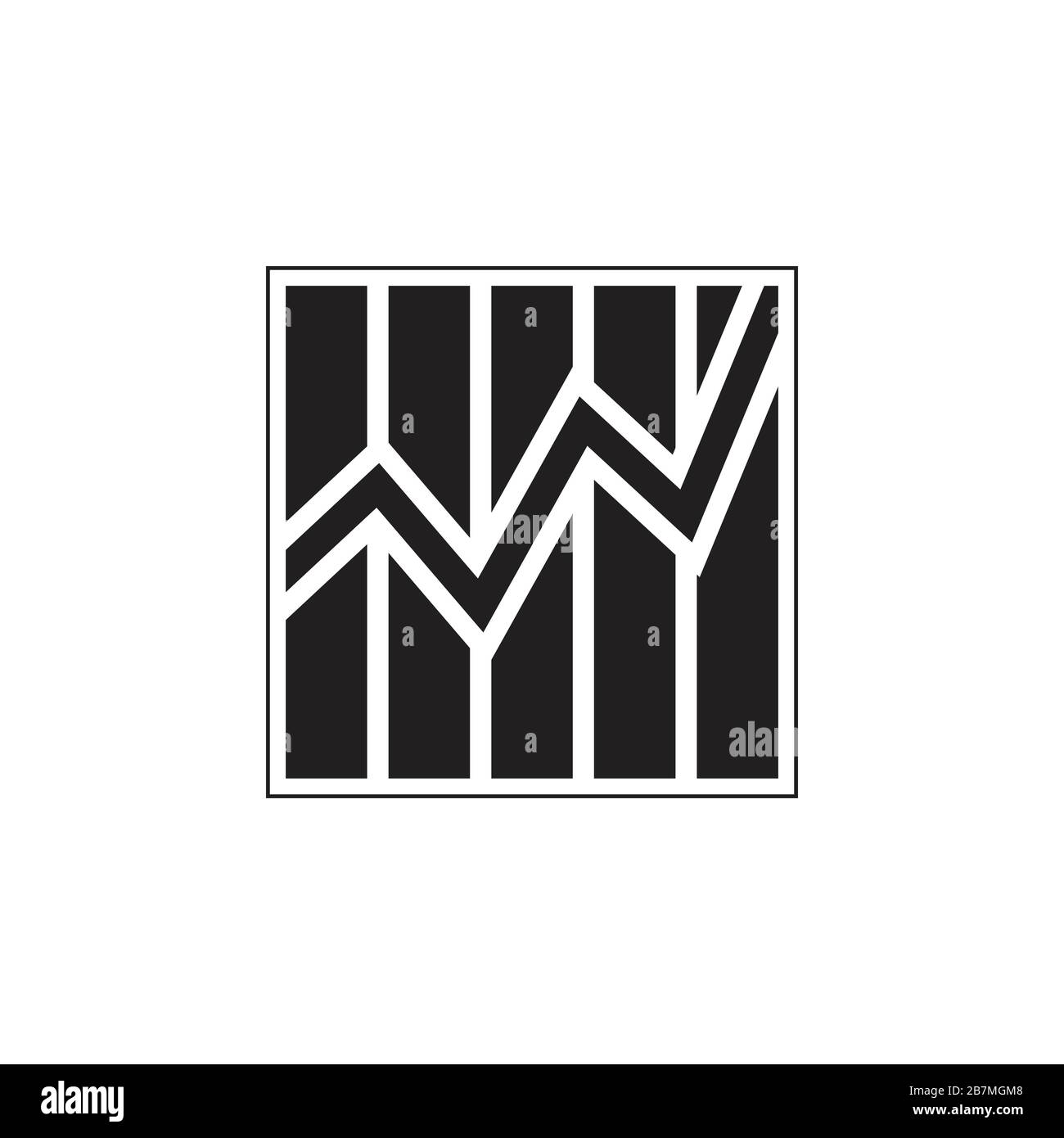 simple square geometric profit chart line symbol vector Stock Vector ...