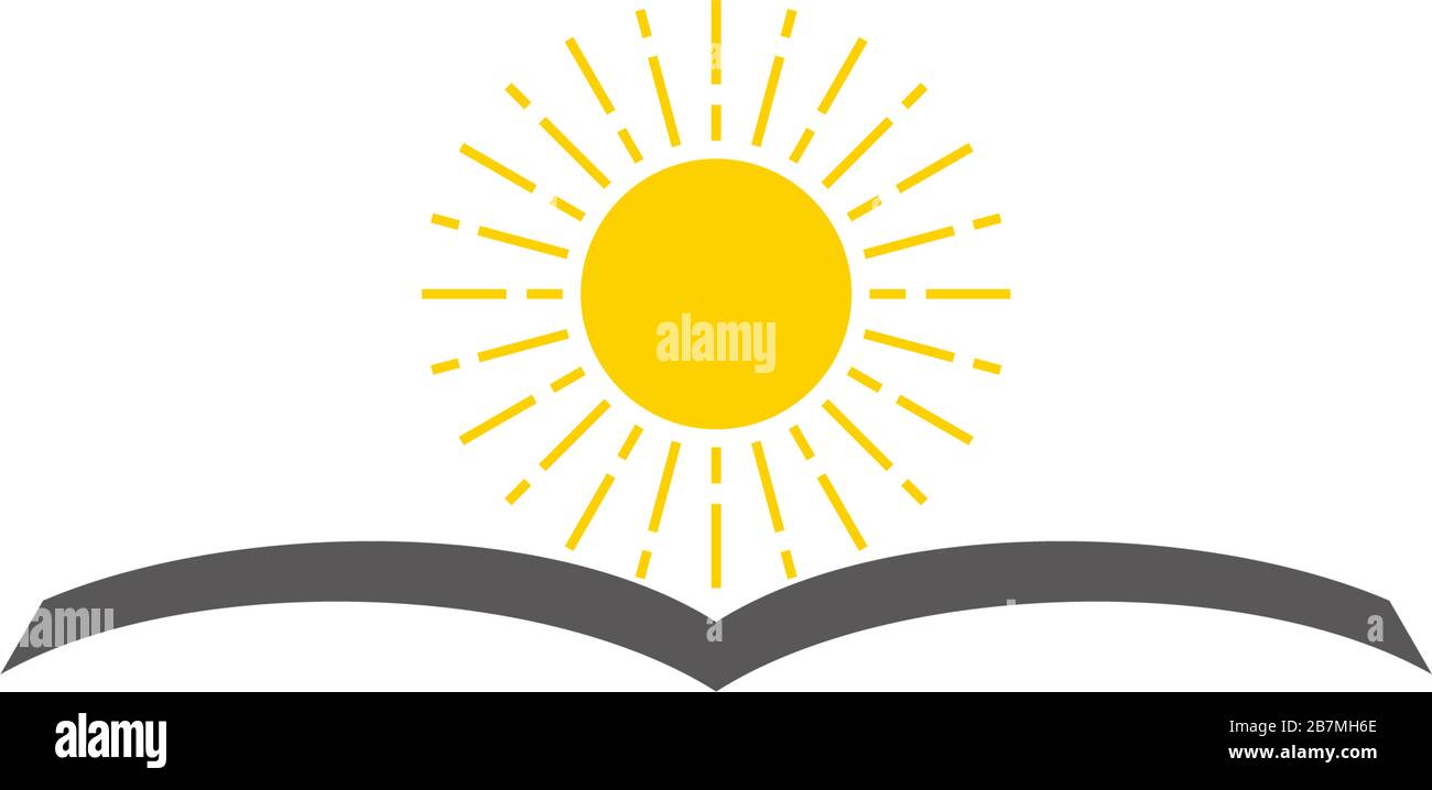 sun book shape education symbol geometric logo vector Stock Vector ...