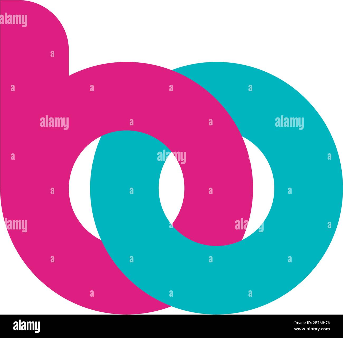 letter bo linked colorful fun design symbol logo vector Stock Vector ...