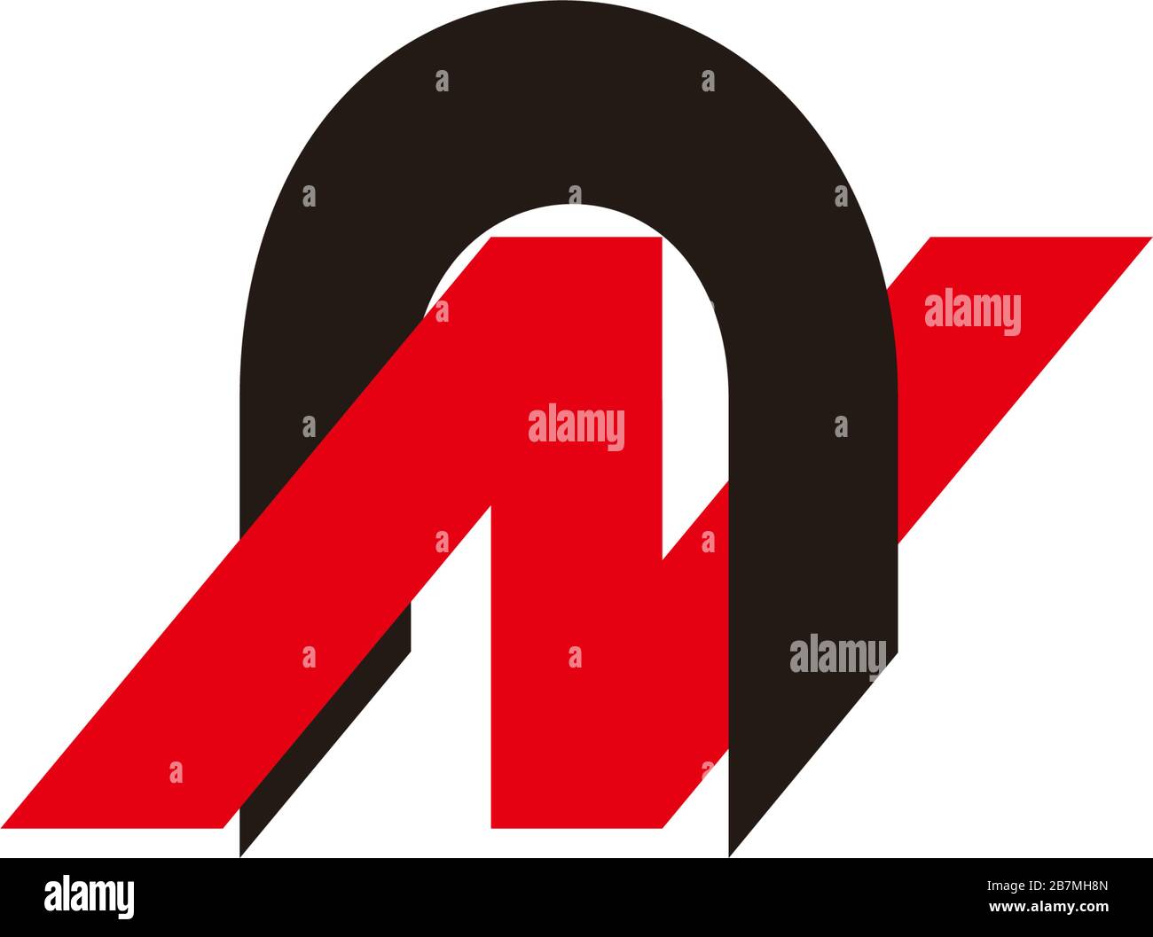 letter n motion geometric overlap symbol logo vector Stock Vector Image ...