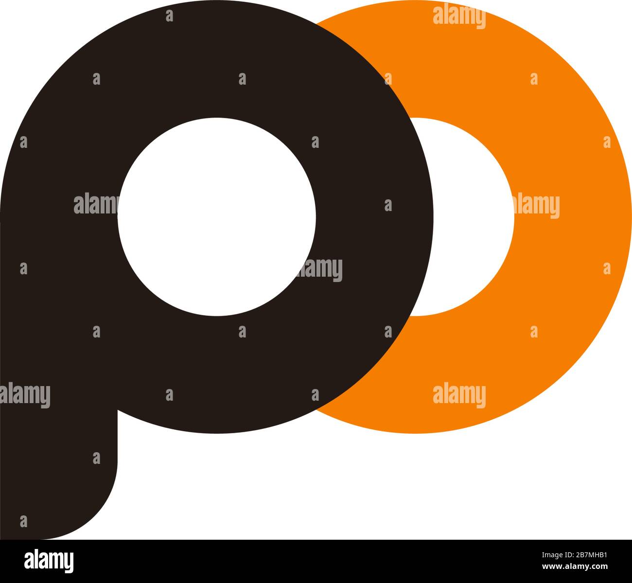 letter po abstract hidden design geometric symbol logo vector Stock ...