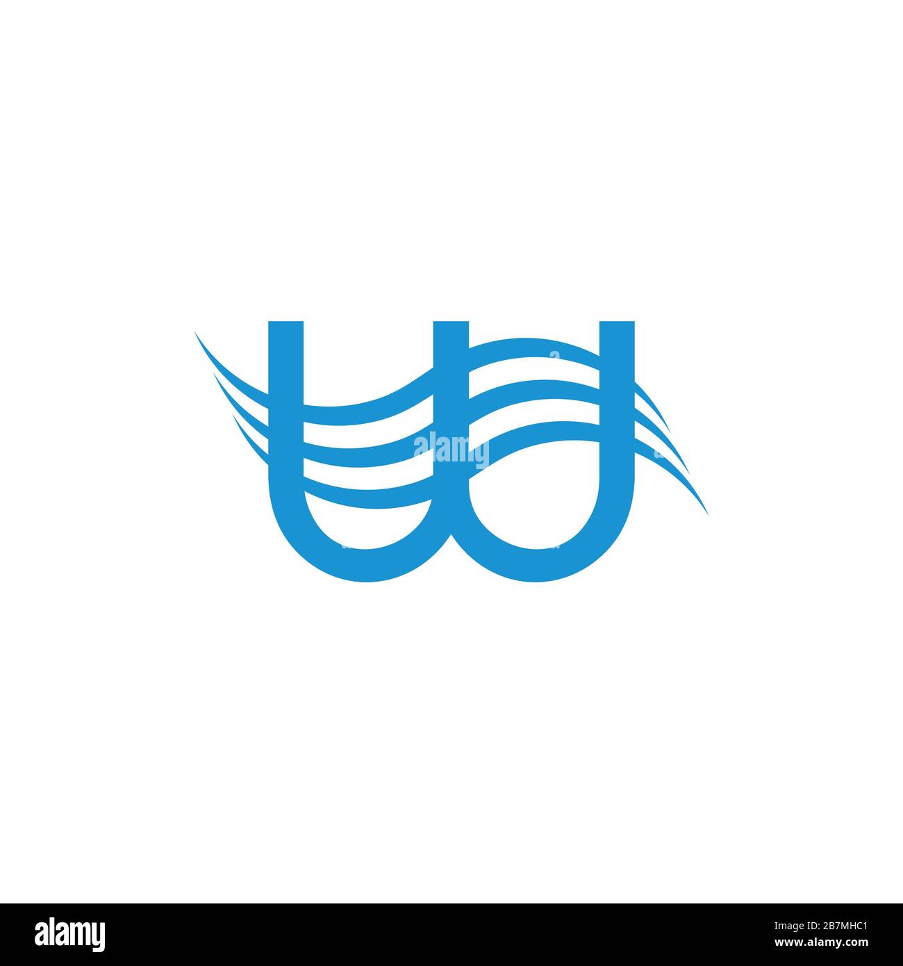 letter w blue waves stripes logo vector Stock Vector Image & Art - Alamy