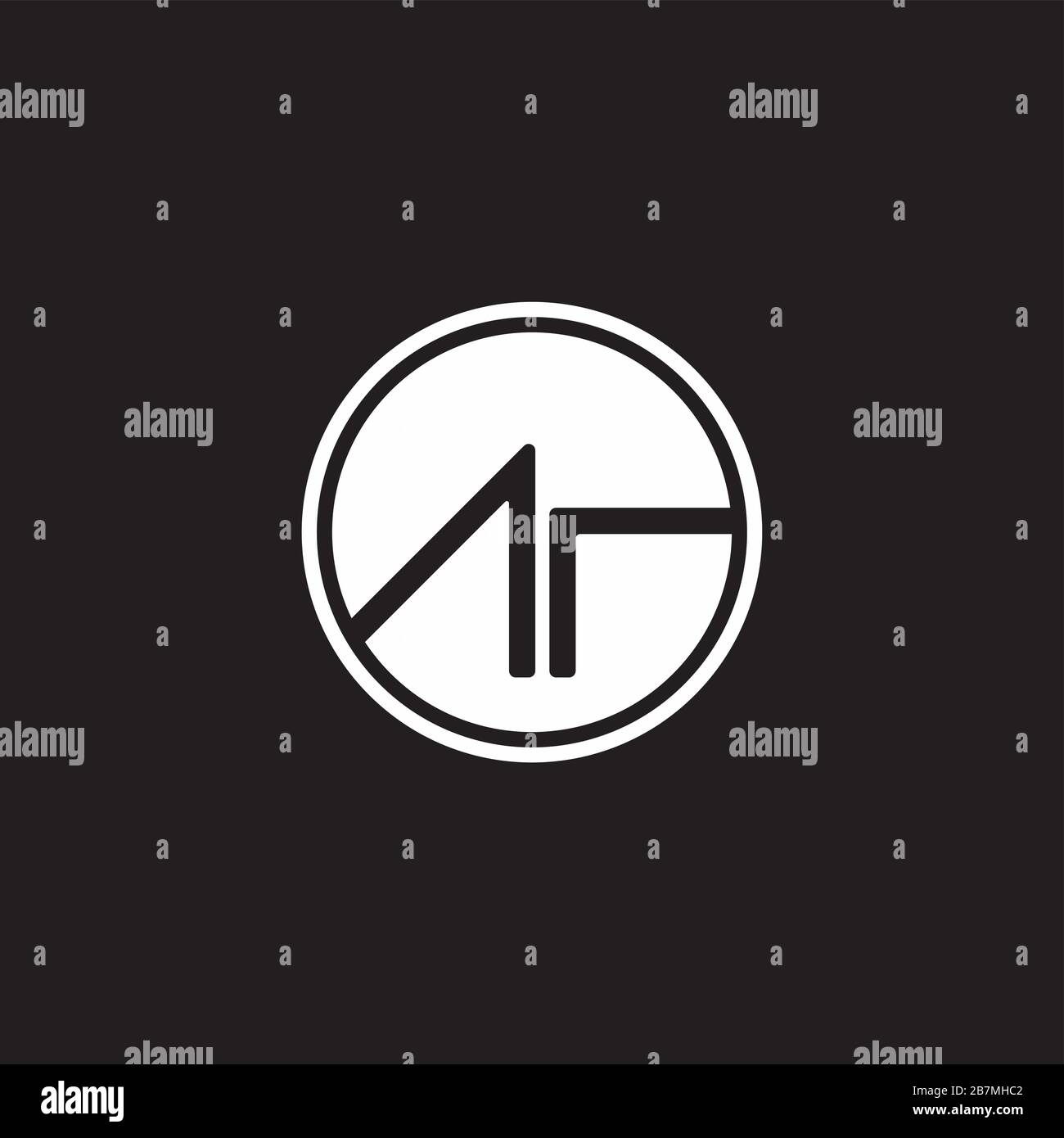 abstract letter ar negative space circle geometric line logo vector ...