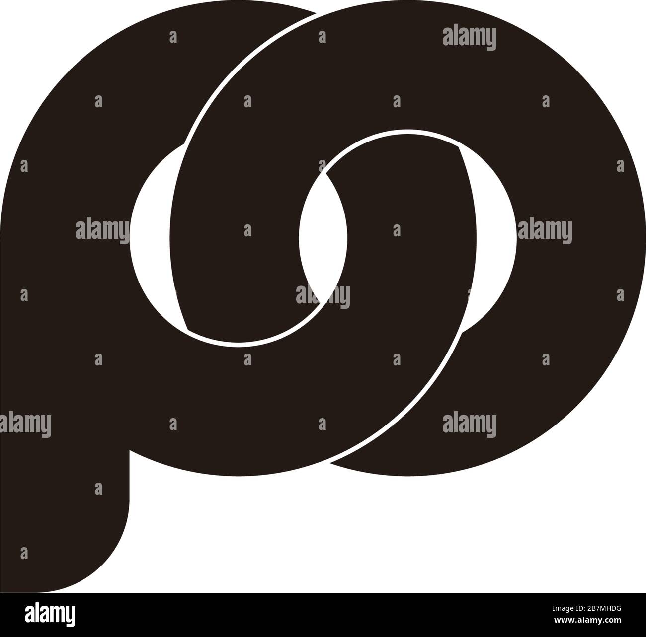 letter po overlapping flat geometric design symbol logo vector Stock ...