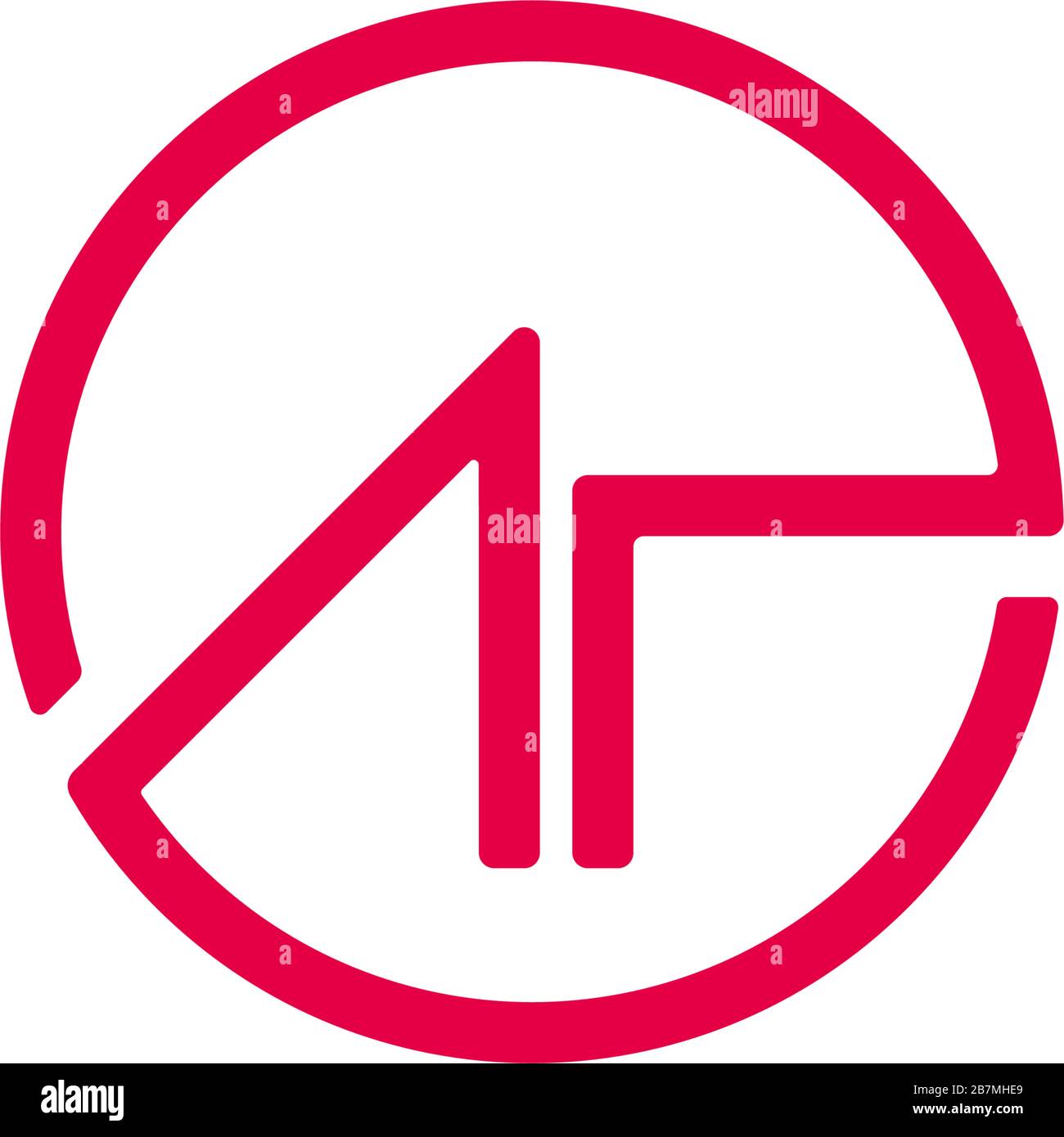 abstract letter ar circle geometric line design symbol logo vector ...