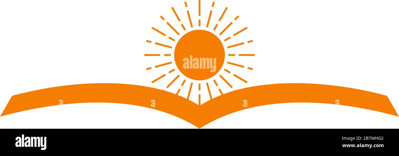 geometric sunrise book shape education symbol logo vector Stock Vector ...