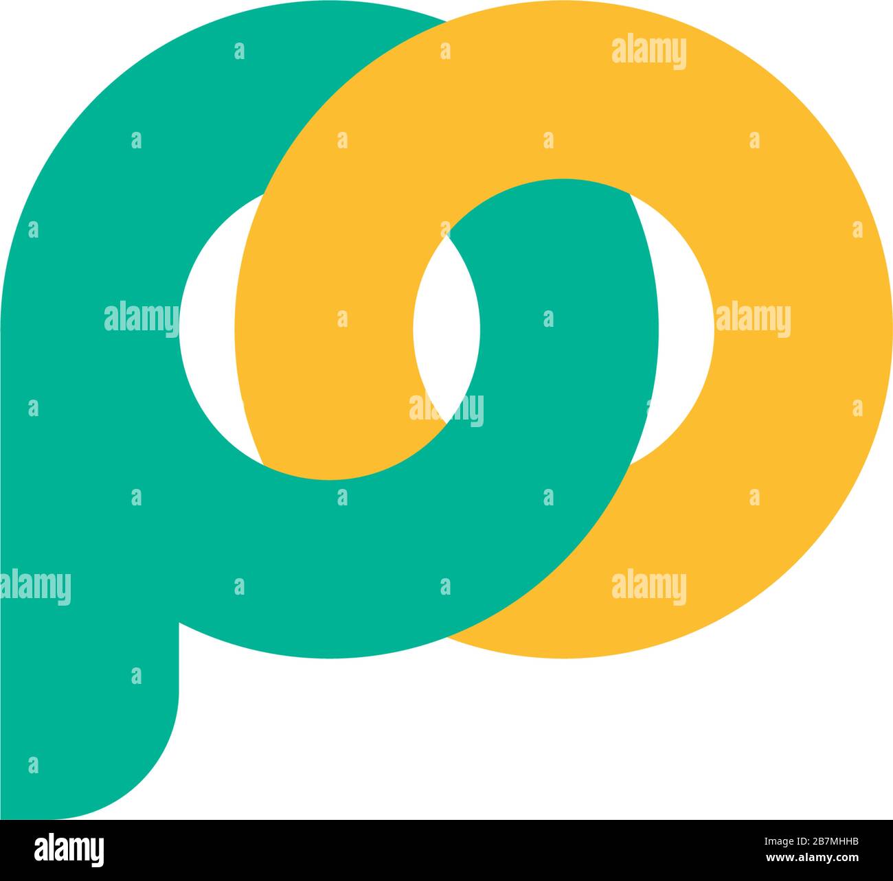 letter po linked colorful fun design symbol logo vector Stock Vector ...