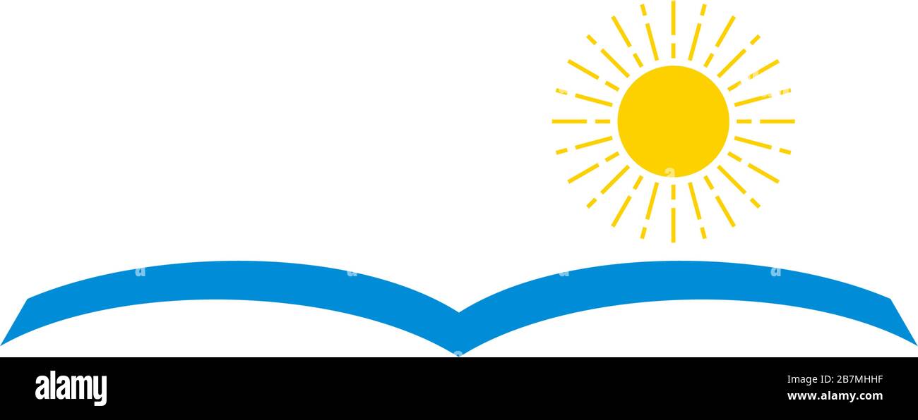 sea and sun book shape symbol logo vector Stock Vector Image & Art - Alamy