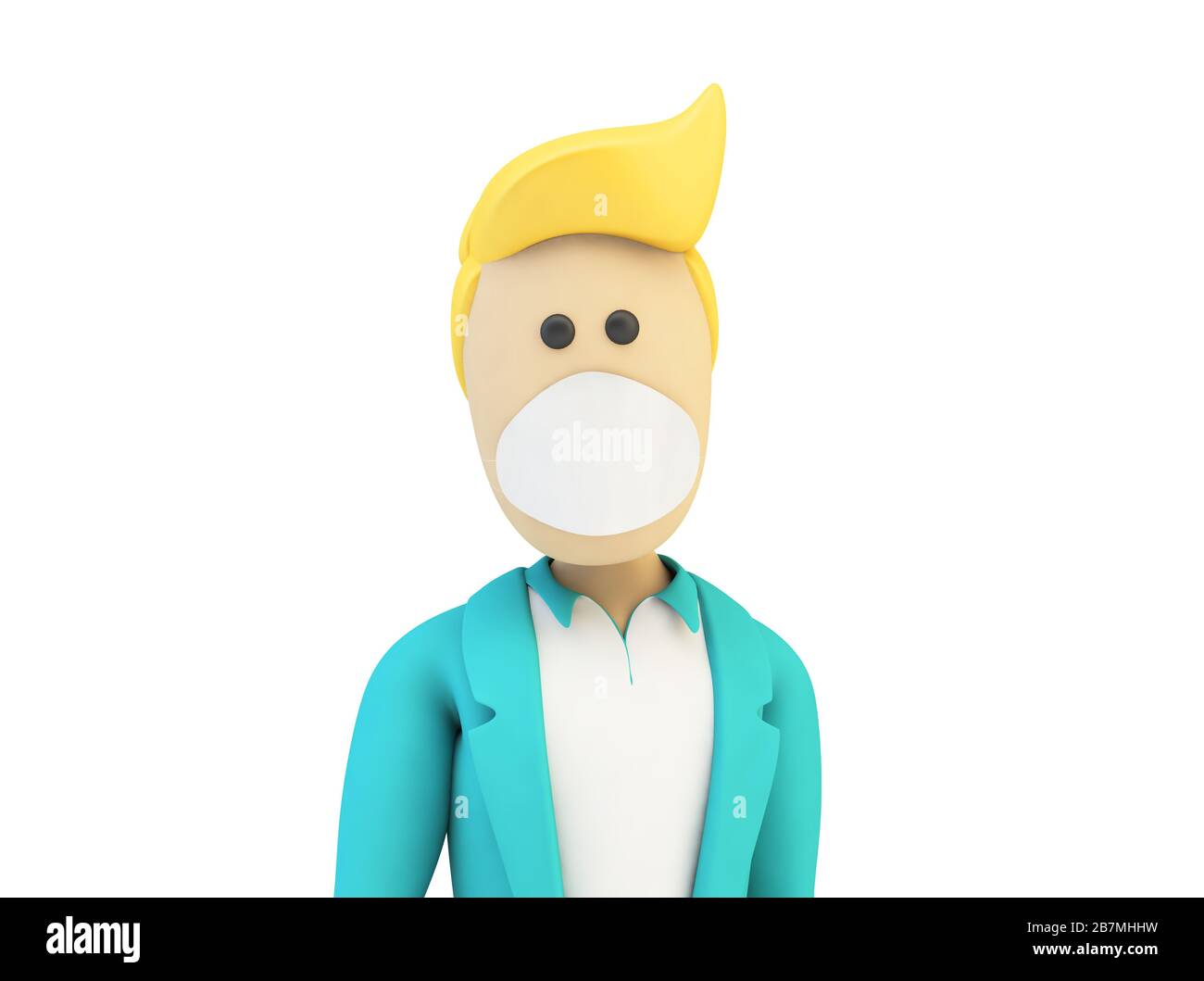 character with medical mask 3d rendering isolated Stock Photo - Alamy