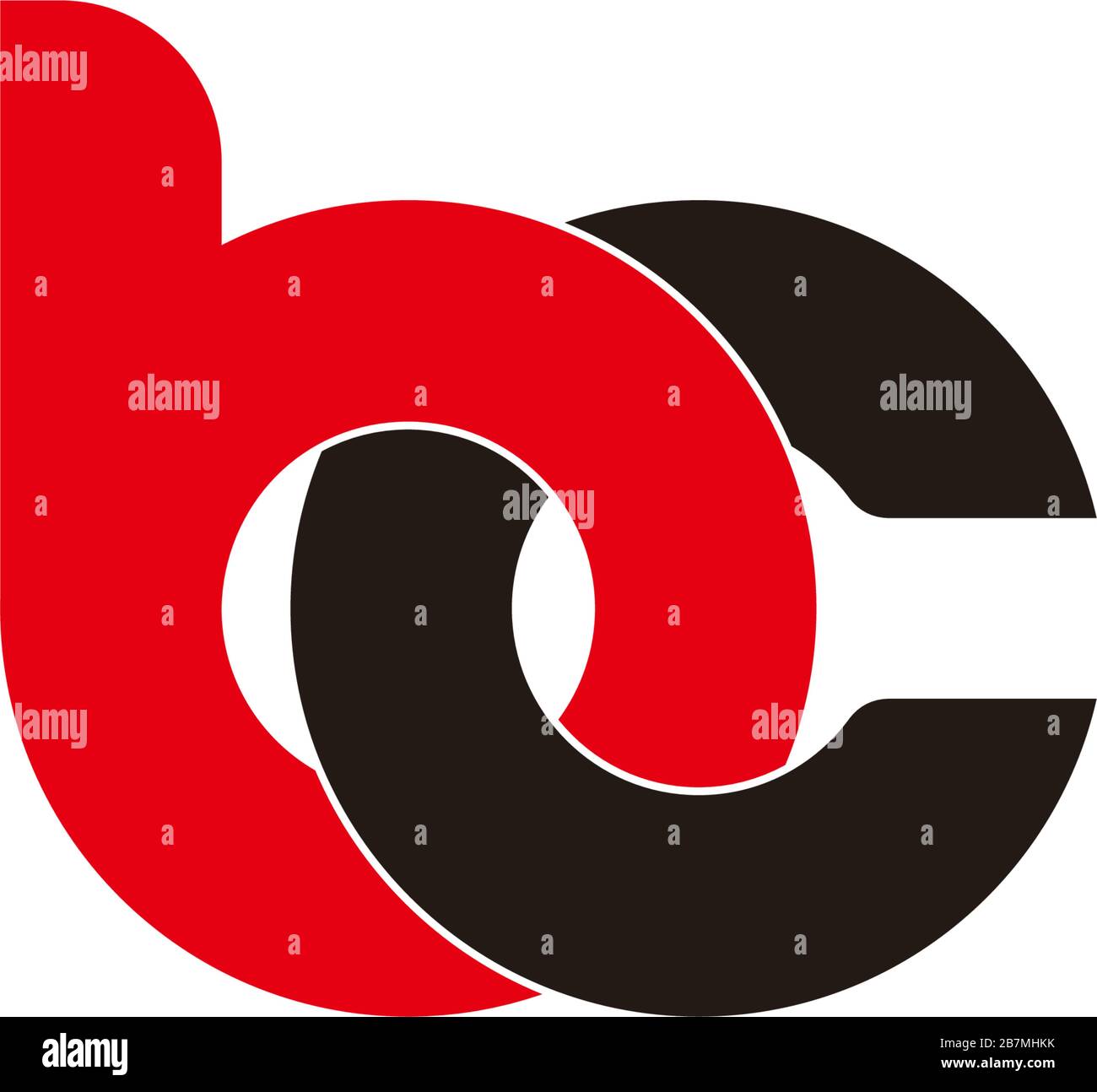 letter bc linked chain flat colorful design symbol logo vector Stock ...