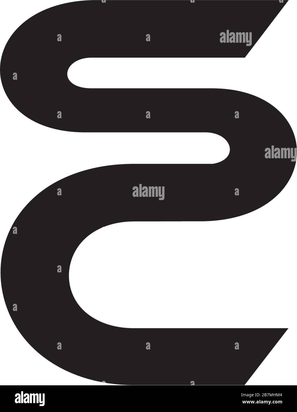 letter sc loop geometric curves simple design symbol logo vector Stock ...