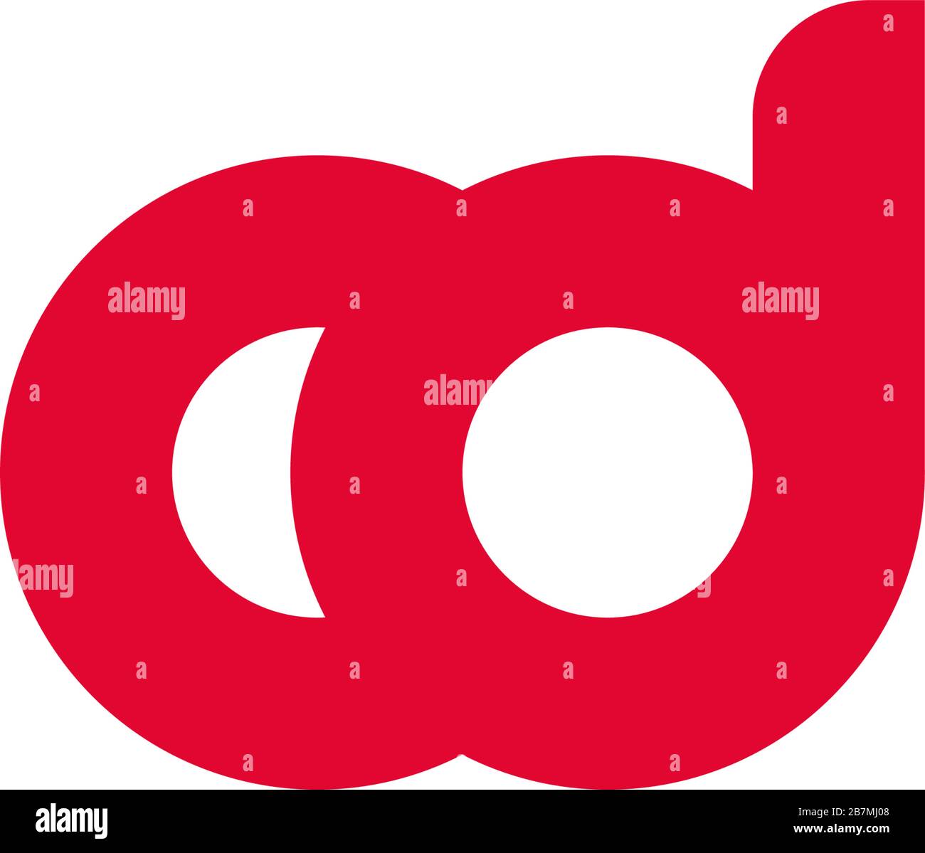 letter od linked chain simple geometric design symbol logo vector Stock ...