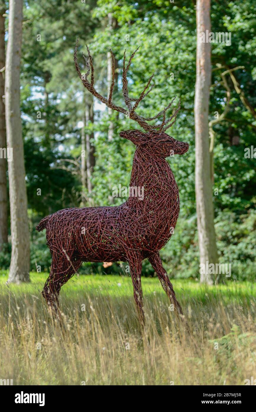 marks hall stag sculpture colchester essex england uk Stock Photo - Alamy