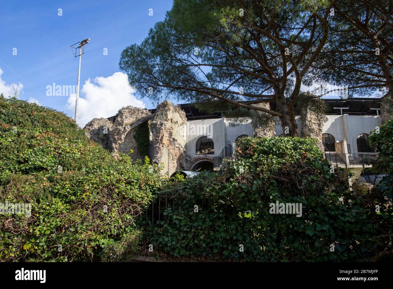 The roman amphitheatre in the ancient, roman town of Frejus in the ...