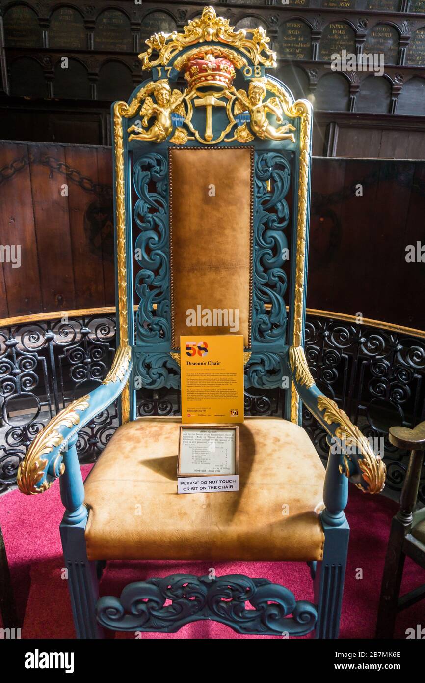 The arm chair of the Deacon of the Hammermen's Guild of Edinburgh, made ...