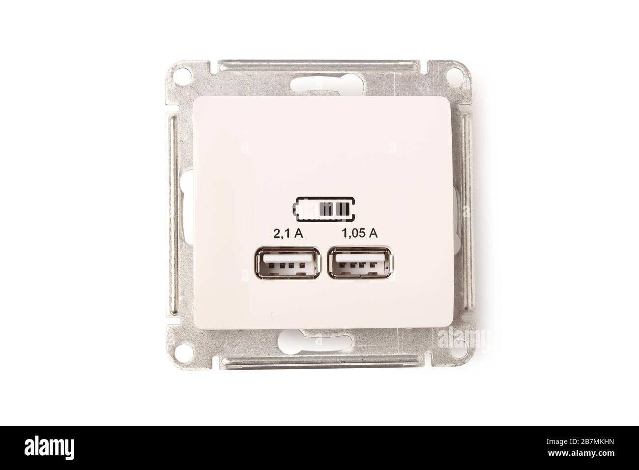 USB socket for charging phones isolated on white Stock Photo - Alamy