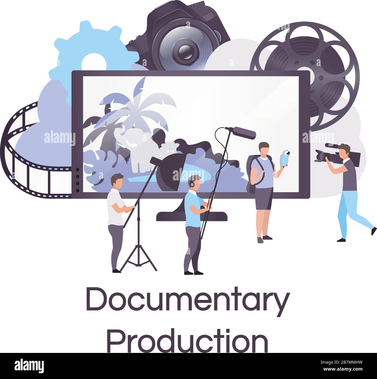 Documentary production flat concept icon Stock Vector Image & Art - Alamy
