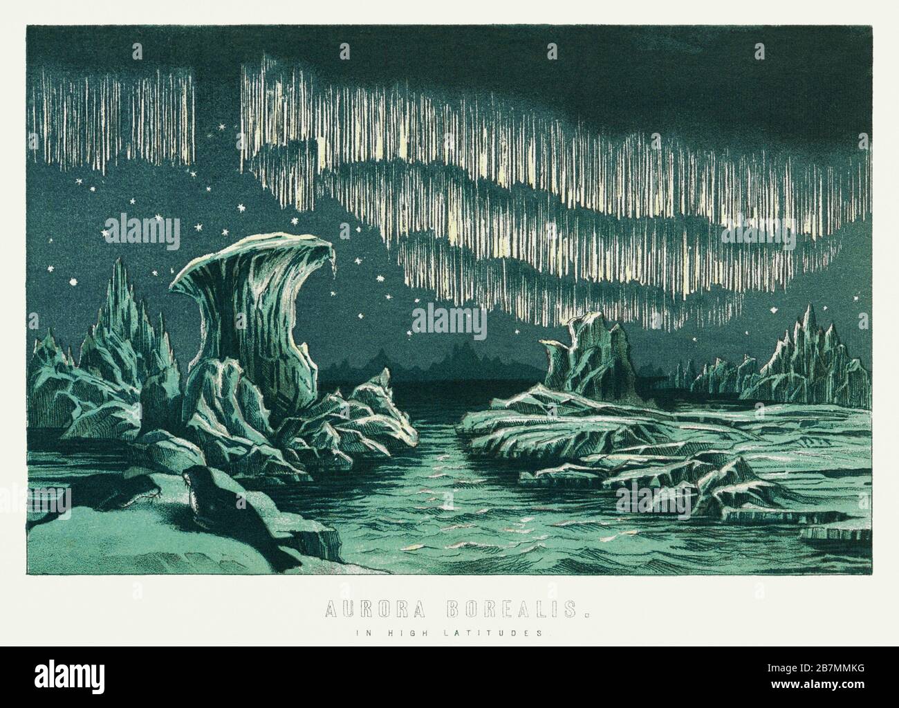 Aurora borealis drawing engraving hi-res stock photography and images ...