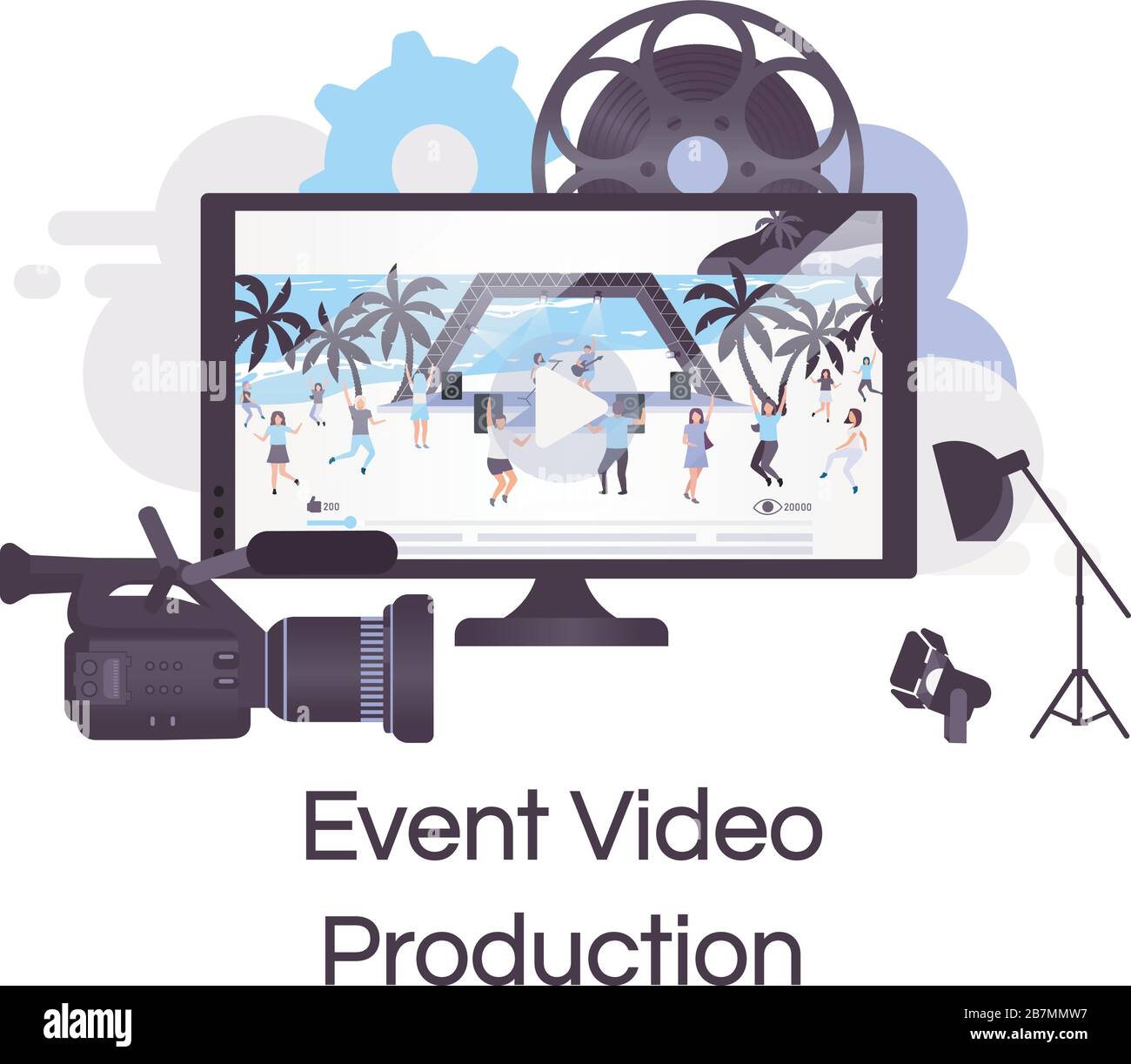 Event video production flat concept icon Stock Vector Image & Art - Alamy