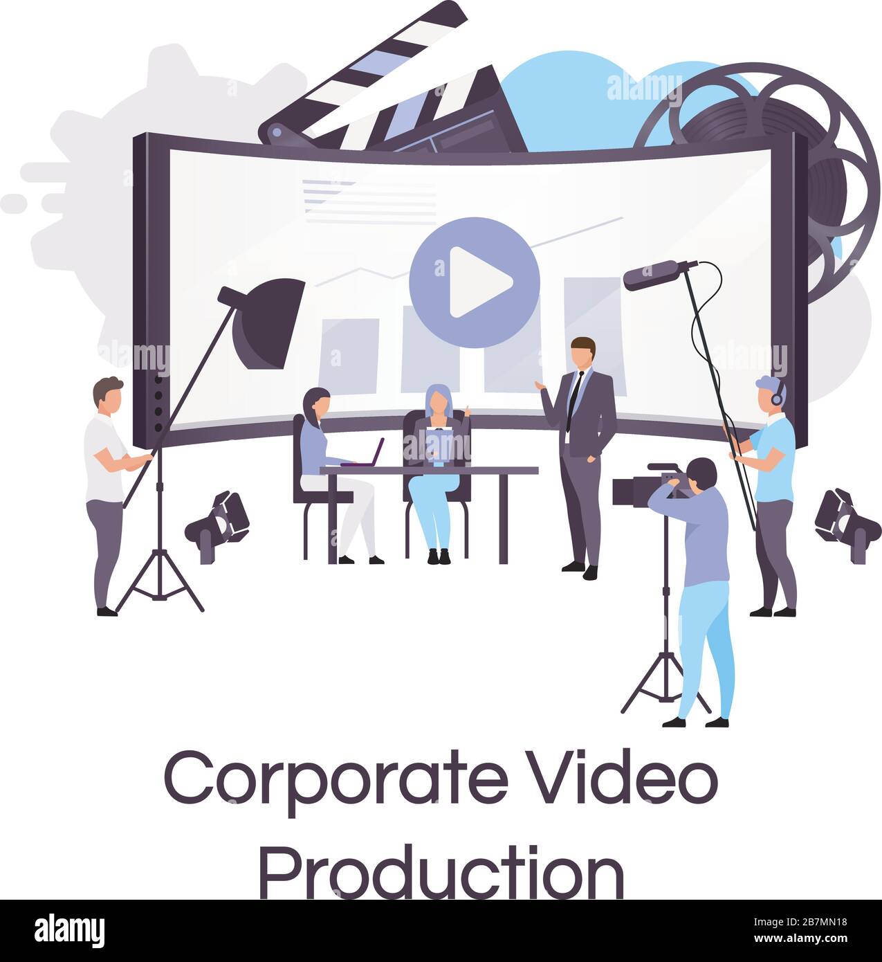 Video reportage icon flat Cut Out Stock Images & Pictures - Alamy